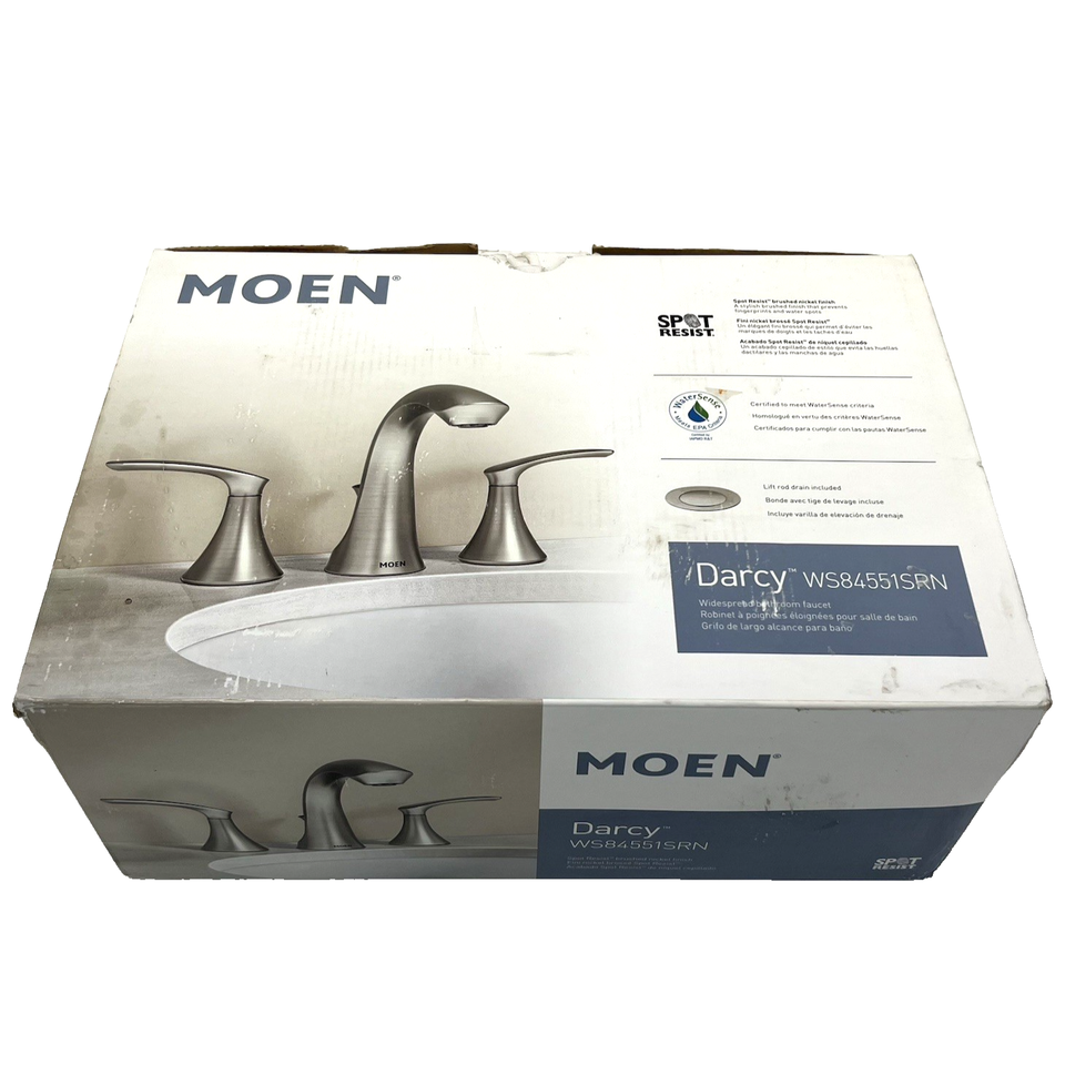 🌱 Moen Darcy 2-Handle Widespread Bathroom Faucet w/VALVE - Brushed ...