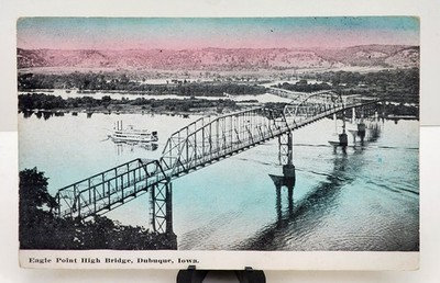 Dubuque & Wisconsin High Bridge Dubuque Iowa Old Vintage Postcard ...