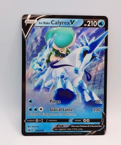 Ice Rider Calyrex V 045/198 Holo Ultra Rare Chilling Reign Pokemon NM ...