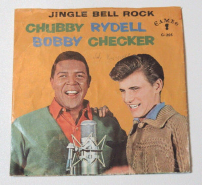 Chubby Checker & Bobby Rydell 7" 45 Record Jingle Bell Rock Cameo C-205 ...
