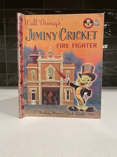 1956 Walt Disney's JIMINY CRICKET Fire Fighter Mickey Mouse Club Book A ...