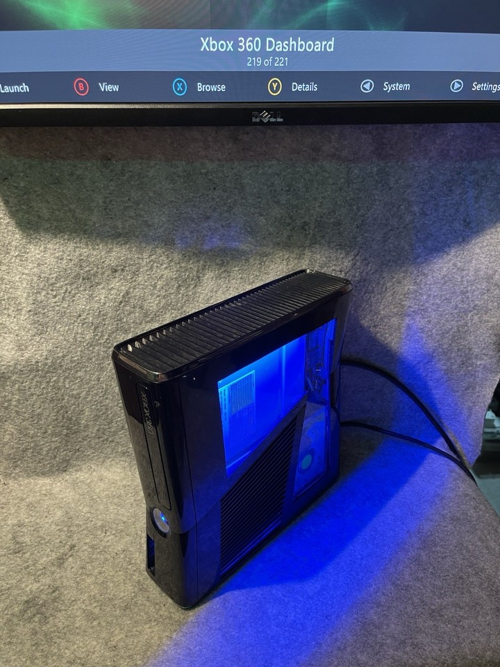 Xbox 360 Slim RGH 1 TB - Blue LEDs - Console Only | eBay