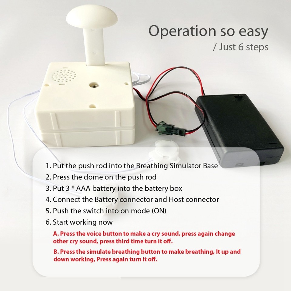 Doll Breathing Simulator Heart Beating with Cry and Smile Sound for8846 ...