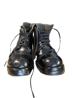 British Army Ammo Boots 11? Parade Drill Stud Black Leather Military ...