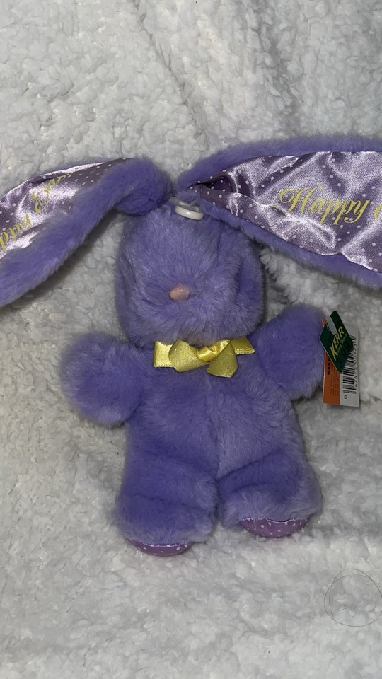 NWT Vintage Easter Bunny Long Ears Purple Rabbit Plush Stuffed Toy | eBay