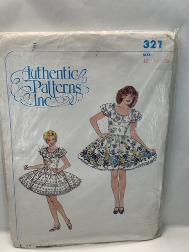 Authentic Patterns Inc 321 Misses Square Dress Pattern 16 *Cut Complete ...