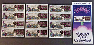 Zodiac 1990 Instant PA SV Instant Lottery Tickets & Brochure , no cash ...