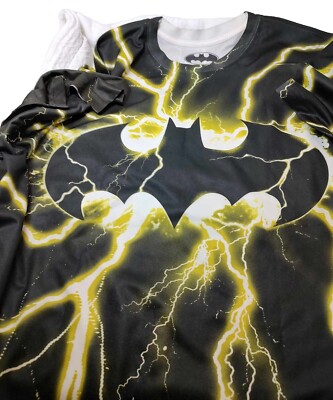 Men's Batman All Over Print Lightning Bolt T-Shirt Large Dye ...