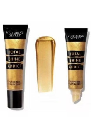 2X Victoria’s Secret Gold Crush Total Shine Addict Flavored Lip Gloss ...