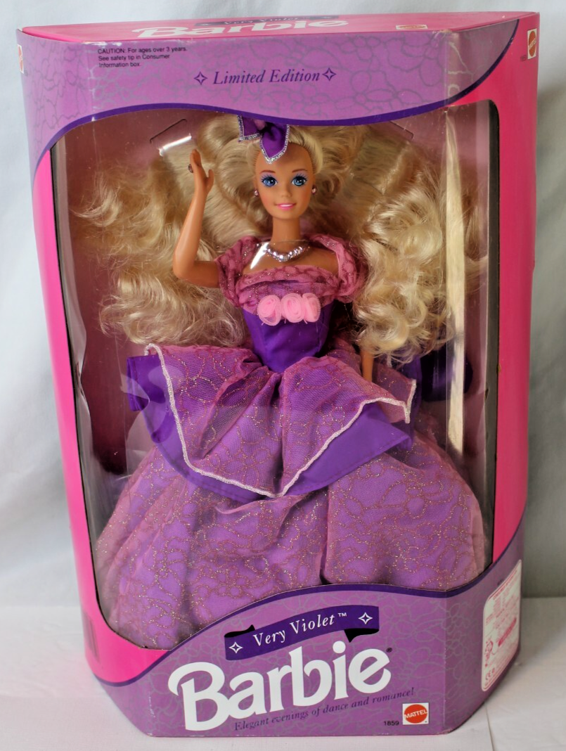 Mattel Limited Edition Very Violet Barbie #1859 Blonde 1992 New In Box ...