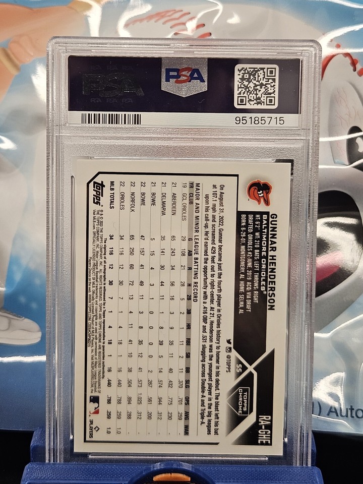 Gunnar Henderson Chrome Purple Speckle Rookie Auto PSA 10 224/299📈🔥 | eBay