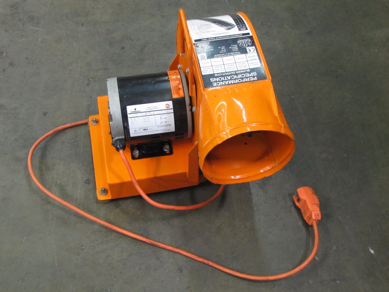 AIR SYSTEMS SVB-E8EC CONFINED SPACE ENTRY BLOWER W/ SADDLE VENT ...