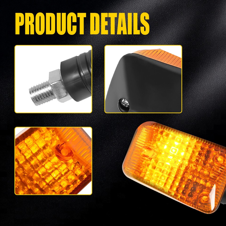4X Amber Led Indicators 12V Turn Signal Amber Motorcycle Blinker Lights ...