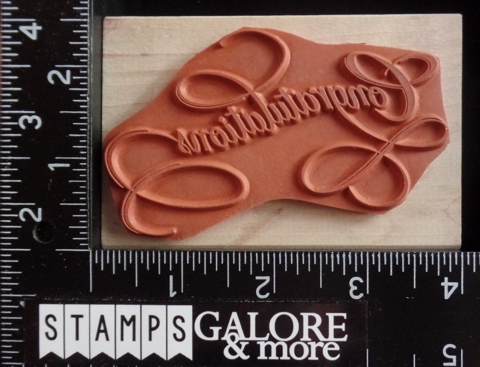 RUBBER STAMPEDE RUBBER STAMPS A857F LARGE CONGRATULATIONS SCRIPT SAYING ...