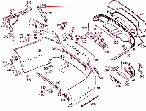 MERCEDES-BENZ E W213 REAR RIGHT BUMPER TOP MOUNTING A2138850465 NO DUTY ...