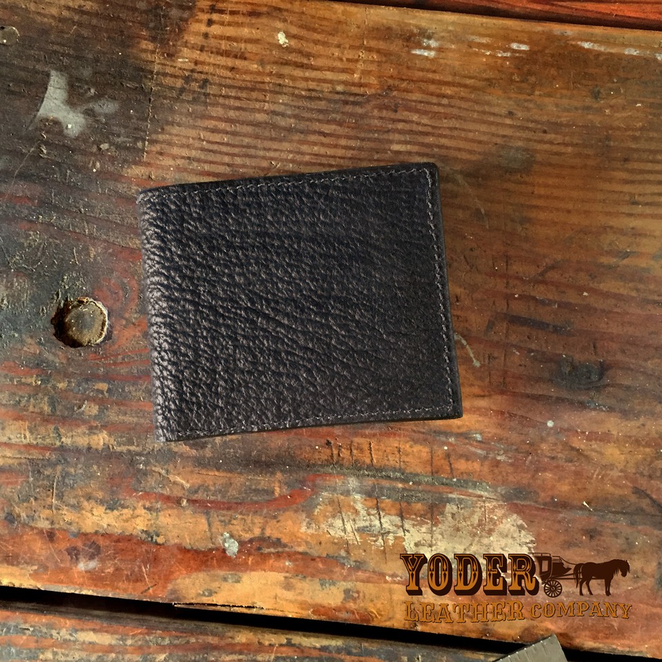 Black Bifold Shark Skin Amish Handmade Wallet - Genuine Sharkskin ...