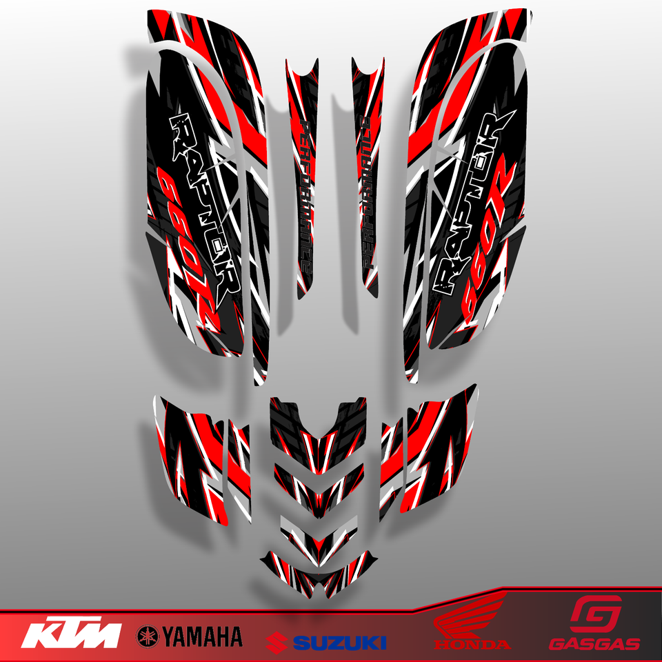 YAMAHA RAPTOR 660 660R FULL GRAPHICS DECALS STICKERS KIT ATV | eBay