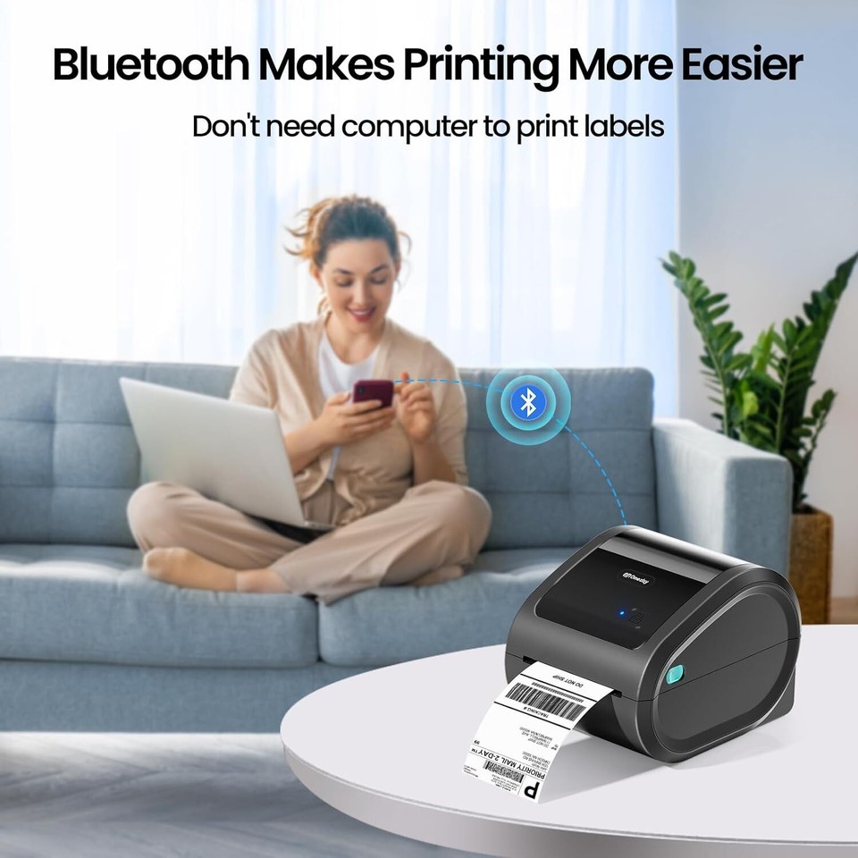 Bluetooth Thermal Label Printer 4x6 - D520BT Thermal Shipping Label ...