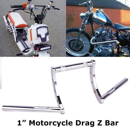 1" Motorcycle Z Bar Drag Bars Handlebars For Harley Softail Chopper ...