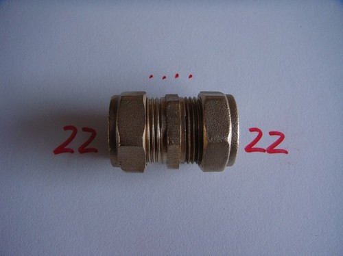 22mm copper to copper brass compression connector plumbing pipe fitting ...