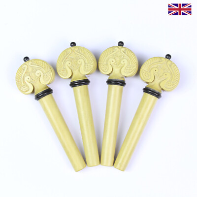 Carved White Boxwood Violin Peg Set - Peacocks | eBay UK