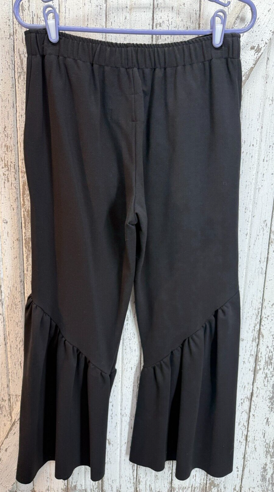 Farmhouse Frocks Bell Bottom Pants Womens Medium Black Pockets Flare ...