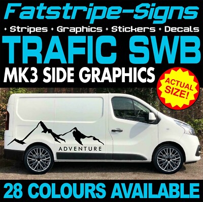 to fit RENAULT TRAFIC MK3 SWB L1 GRAPHICS STICKERS DECALS STRIPES ...
