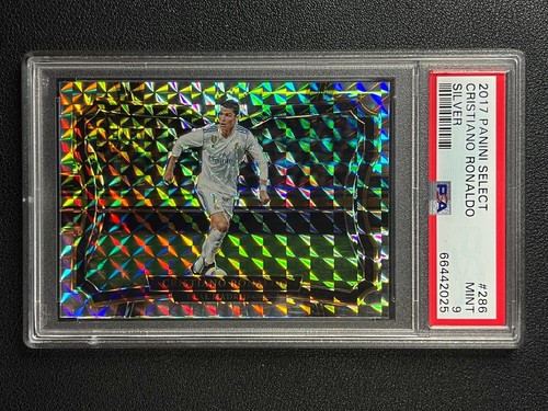 CRISTIANO RONALDO PSA 9 2017 PANINI SELECT #286 SILVER PRIZM FIELD ...
