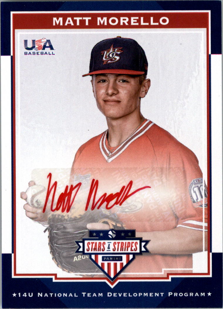 2017 USA Baseball Stars and Stripes Signatures Red Ink #14 Matt Morello ...