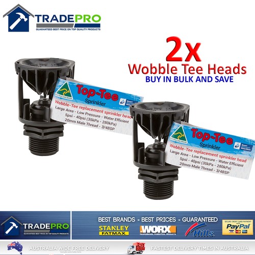 2x Wobble Tee Pro Water Efficient Head Top Only Sprinkler New Model ...