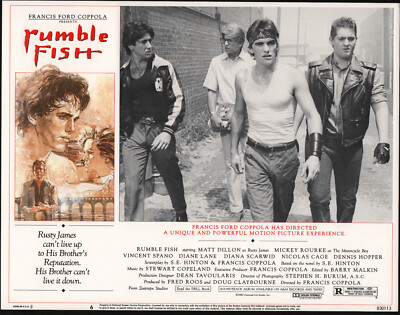 RUMBLE FISH original 1983 lobby card MATT DILLON/NICOLAS CAGE 11x14 ...