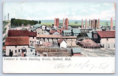 Hubbell, Michigan Aerial View Calumet And Hecla Smelting Works, 1907 MI ...