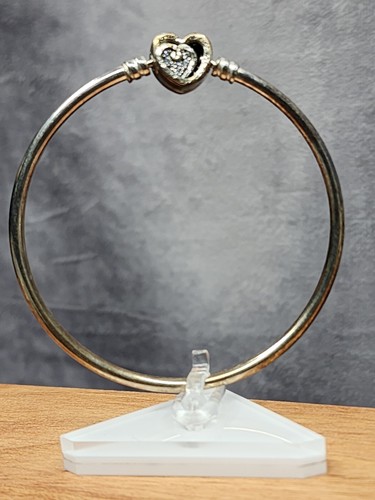 Authentic Pandora Bangle Bracelet Entwined Infinite Hearts Clasp ...