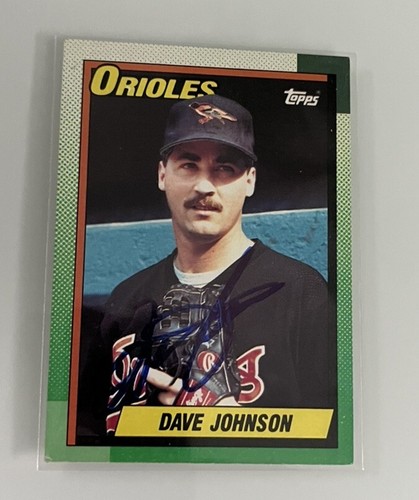 1990 Topps Dave Johnson #416 Rookie RC Auto Autograph Signed Baltimore ...