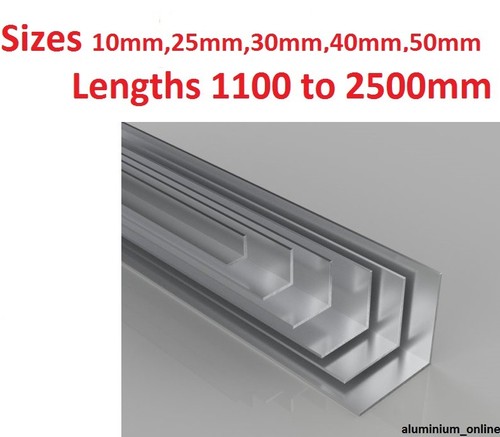 ALUMINIUM ANGLE EQUAL 25mm x 25mm 30mm x 30mm 40 x 40mm 50 x 50mm 1 - 2 ...