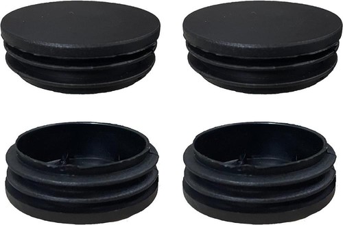 4 PCS 2 inch (50mm) Black Round Plastic Plugs, Tube Ribbed Inserts End ...