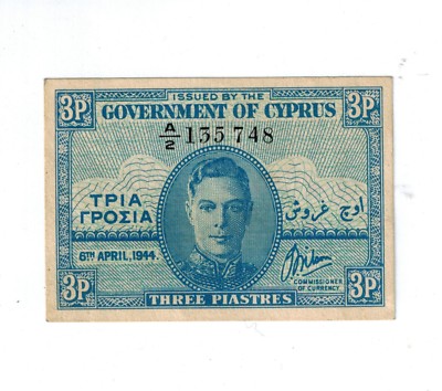 Cyprus 3 piasters 1944 in UNC Bill Paper Money Currency | eBay