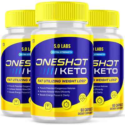 3 Pack One Shot Keto - One Shot ORIGINAL Supplement FREE SHIPPING "USA ...