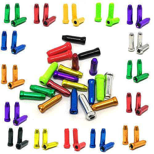 50 Pcs Aluminum Alloy Road Mountain Bicycle Brake Cable Cap End Tips ...