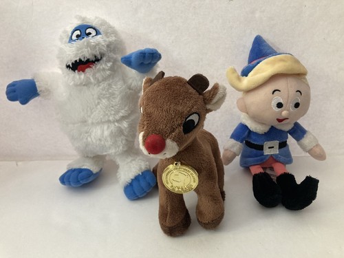 Lot of 3-Rudolph The Red Nosed Reindeer Plush Stuffed Animals Elf ...