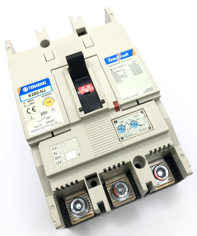 Terasaki TemBreak 2 S250-NJ 200amp Triple Pole MCCB Circuit Breaker ...