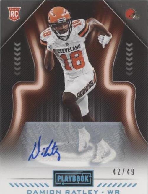 2018 Panini Playbook - Rookies Damion Ratley #118 Signatures Platinum ...
