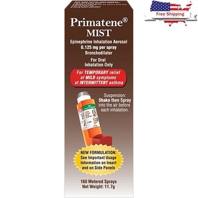 Epinephrine Inhalation Aerosol 0.125mg OTC Asthma Relief Inhaler FDA ...