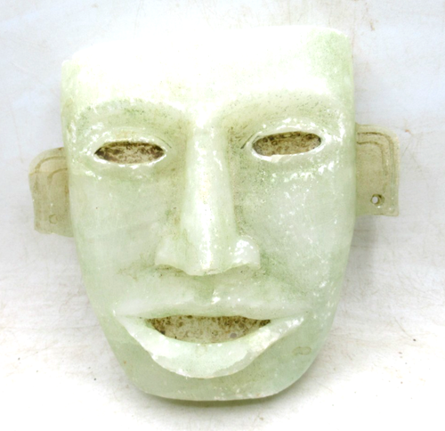 MUSEUM QUALITY ANCIENT MAYAN AZTEC JADE CARVED FACEMASK CA 700-900AD ...