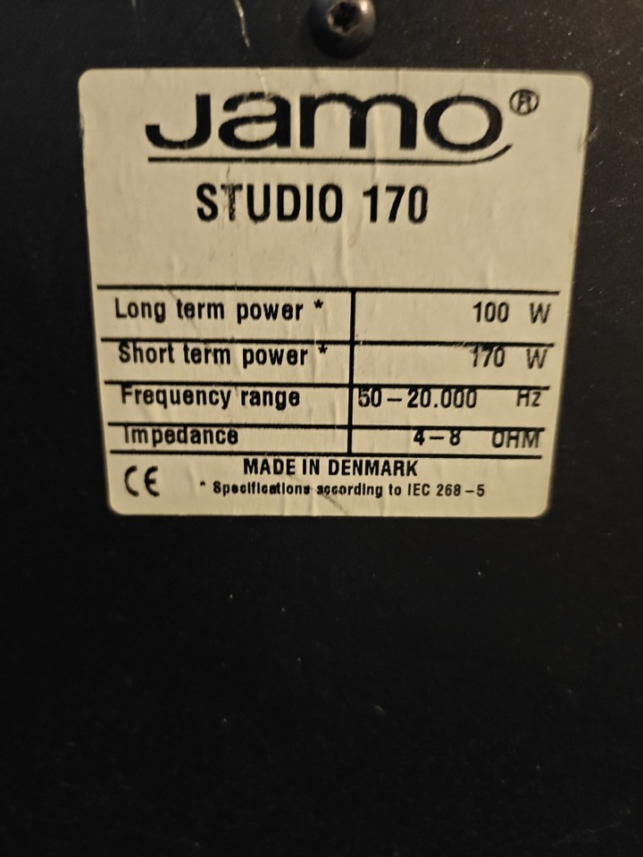 Pair of Jamo Studio 170 HiFi 3 Way Floor Speakers 170/100w. | eBay UK