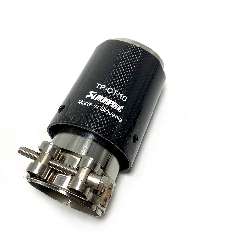 Akrapovic Exhaust Pipe Glossy Carbon Fiber Exhaust Tip 63MM IN-76MM OUT ...