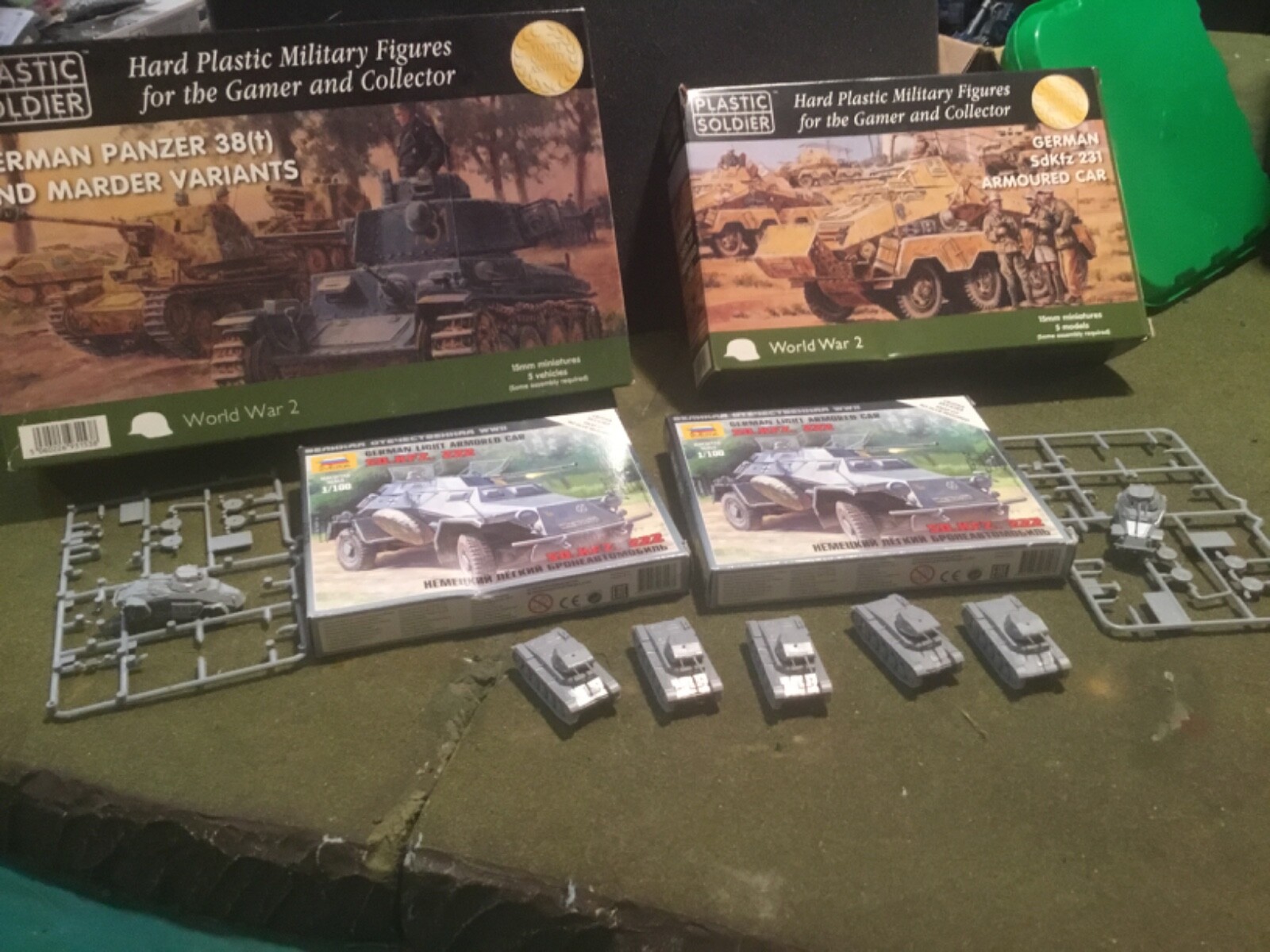 German Flames of War Plastic Soldier Company 19 DAK tanks armored cars ...
