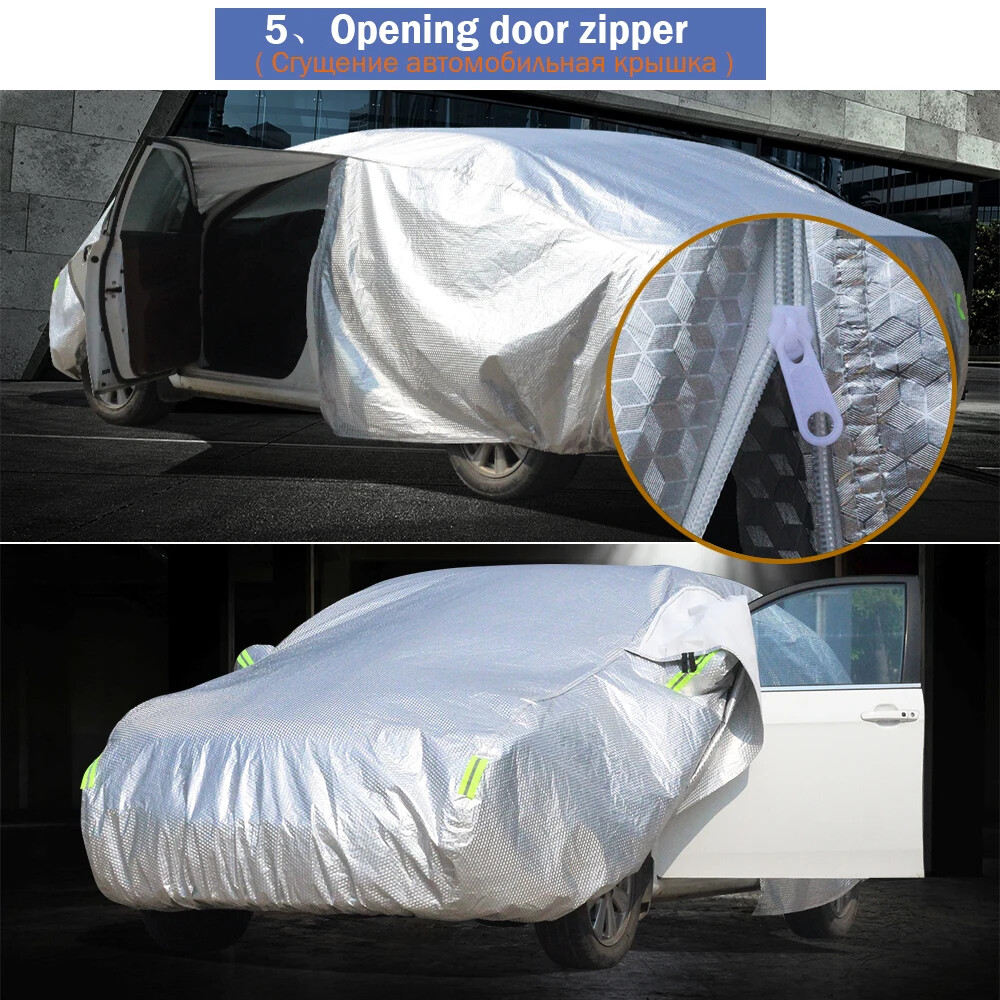 Large Car Covers Waterproof 6 Layer Aluminum Rain UV Dust Resistant ...