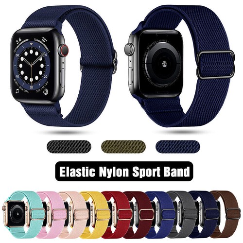 Elastic Nylon Sport Loop 49/44/41/45/46mm for Apple Watch 10 9 8 7 ...