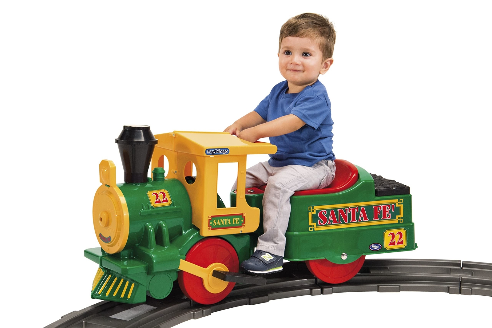 Peg Perego Santa FE 6v Electric Ride on Train Set Green Ed 1077 for ...